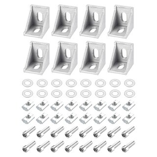 8Set 3030 Inside Corner Bracket Gusset Mount Kits, 35x35x29mm Silver - Bed Bath & Beyond - 37364843