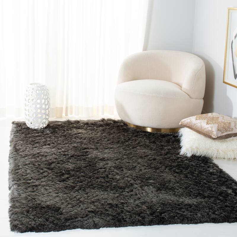 SAFAVIEH Handmade Paris Shag Danara 2.5-inch Thick Rug - Sable - 5' x 7 ...