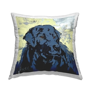 Stupell Abstract Blue Labrador Dog Rustic Yellow Pattern Printed ...
