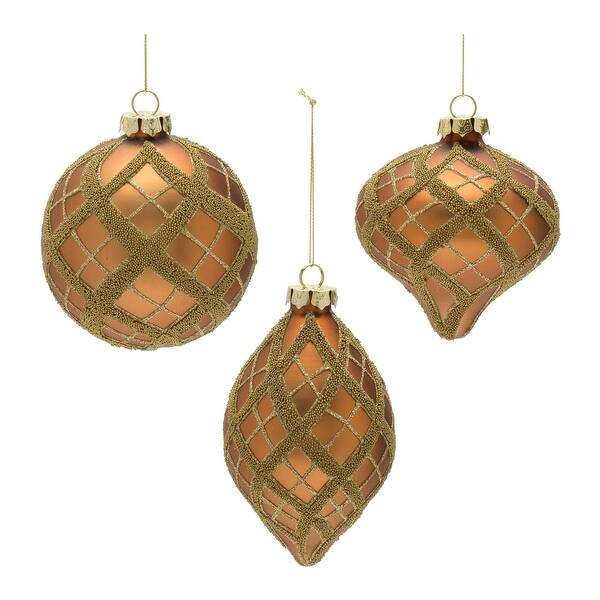 Glitter Net Glass Ball Ornamnet (Set of 12) - Bed Bath & Beyond - 37972273
