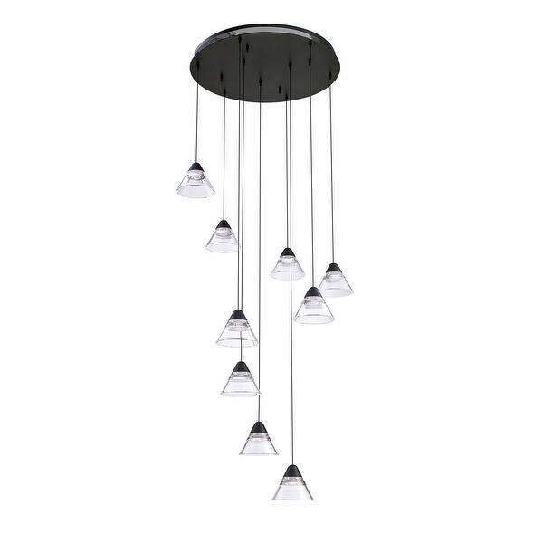 GEO 9-Light Clear Acrylic LED Pendant Pan Ceiling Light - Bed Bath ...