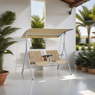 Outsunny Swing w/Stand,Outdoor Swing w/Canopy,Pivot Storage Table - Bed ...