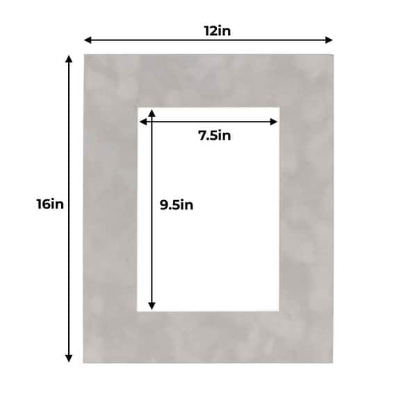 12x16 Mat for 8x10 Photo - Light Grey Suede Matboard for Frames ...