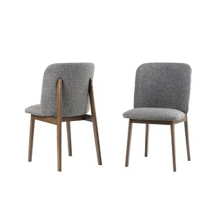 Modrest Costello Mid-Century Modern Grey Fabric & Wenge Dining Chair ...