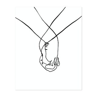 Romantic holding hands Drawing Abstract Cute Love Art Print/Poster ...