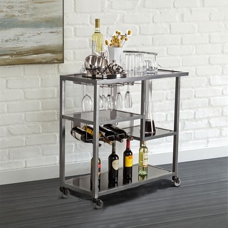 Stepped Bar Cart w/ Cup Holder & Wine Cabinet Display, Restaurant ...