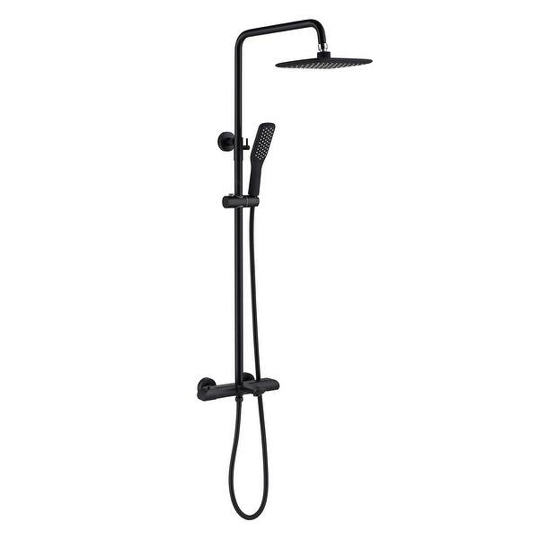 Multi-Functions Matte Black Thermostatic Complete Shower System With ...