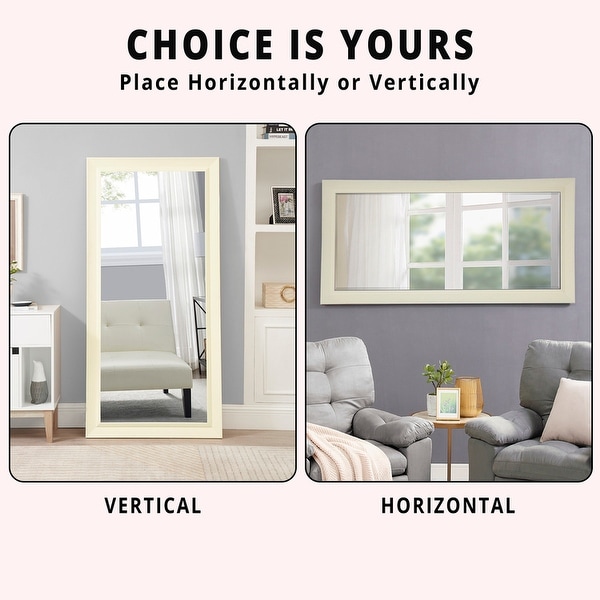 Framed Bevel Leaner Full Length Huge Floor Mirror XL Mirror Large Rectangle Standing Cream Floor Mirror Huge Mirrors for Bedroom On Sale Bed Bath Beyond 35434986