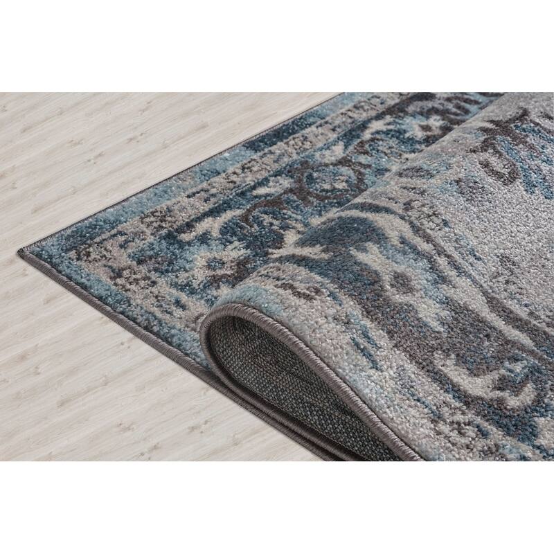 Blue Ivory Traditional Persian Area Rug Tapis Living Room - Overstock ...