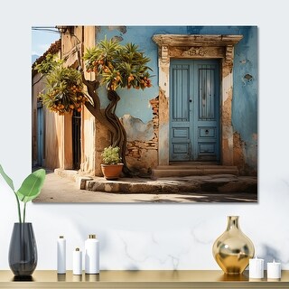Designart "Cuban Blue Door" Architecture Metal Art Print - Bed Bath ...