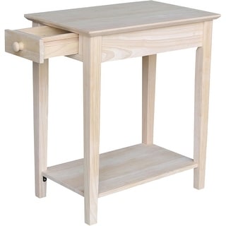 Narrow End Table, Solid Parawood, Sturdy 50lbs Capacity, 22"x14"x25 ...