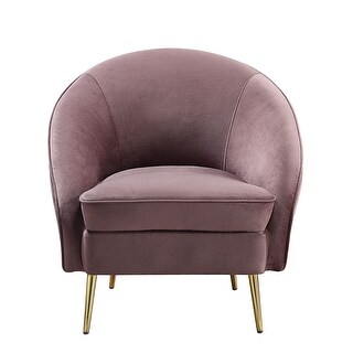 Velvet Pink Single Sofa Chair, Golden Legs, Comfort Cushions - Bed Bath ...