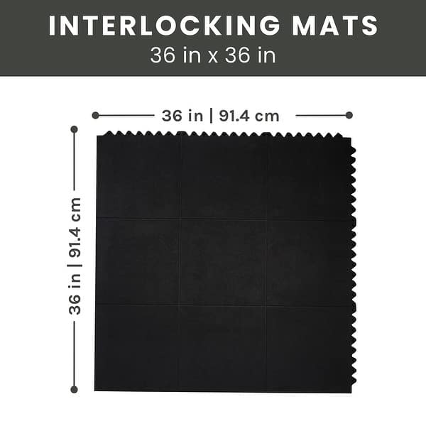 Interlocking Rubber Gym Mats and Flooring, 36" x 36" - Bed Bath ...