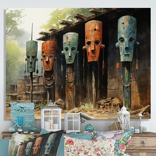 Designart "African Tribes Dogon Mask II" African Tribes Wall Art Prints ...