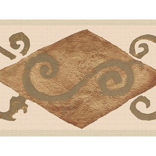 Brown, Tan Diamonds Peel and Stick Wallpaper Border 15 ft X 7 in - Roll ...