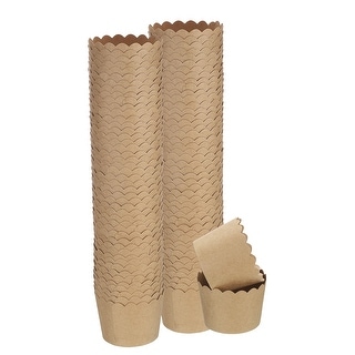 100Pcs Paper Baking Cups Brown Kraft Paper Muffins Liner Cupcake - Bed ...