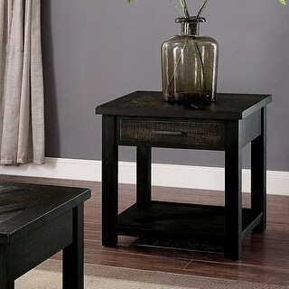 Jacob Transitional Dark Oak 24-inch Wood 1-Shelf Side Table with 1 ...