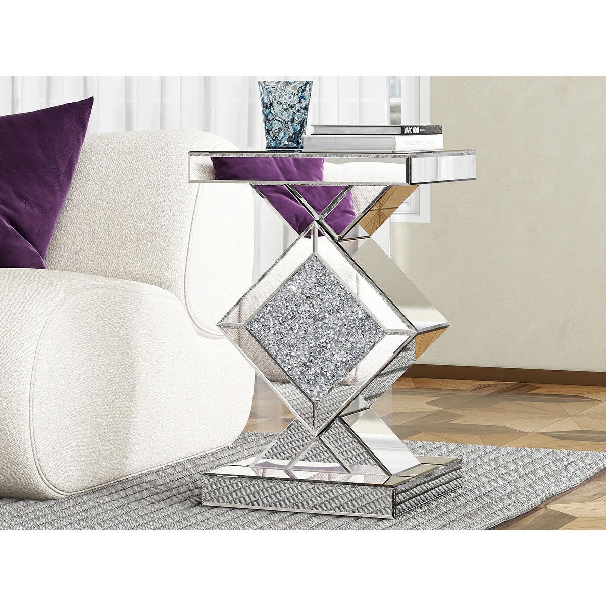 Crushed diamond side table store