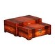 Brown Wooden Burlwood Veneer Storage Boxes (Set of 2) - Bed Bath ...