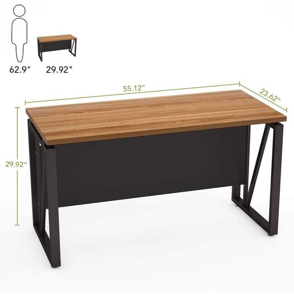 55 Inch Computer Desk Writing Study Desk Gaming Table for Home Office ...