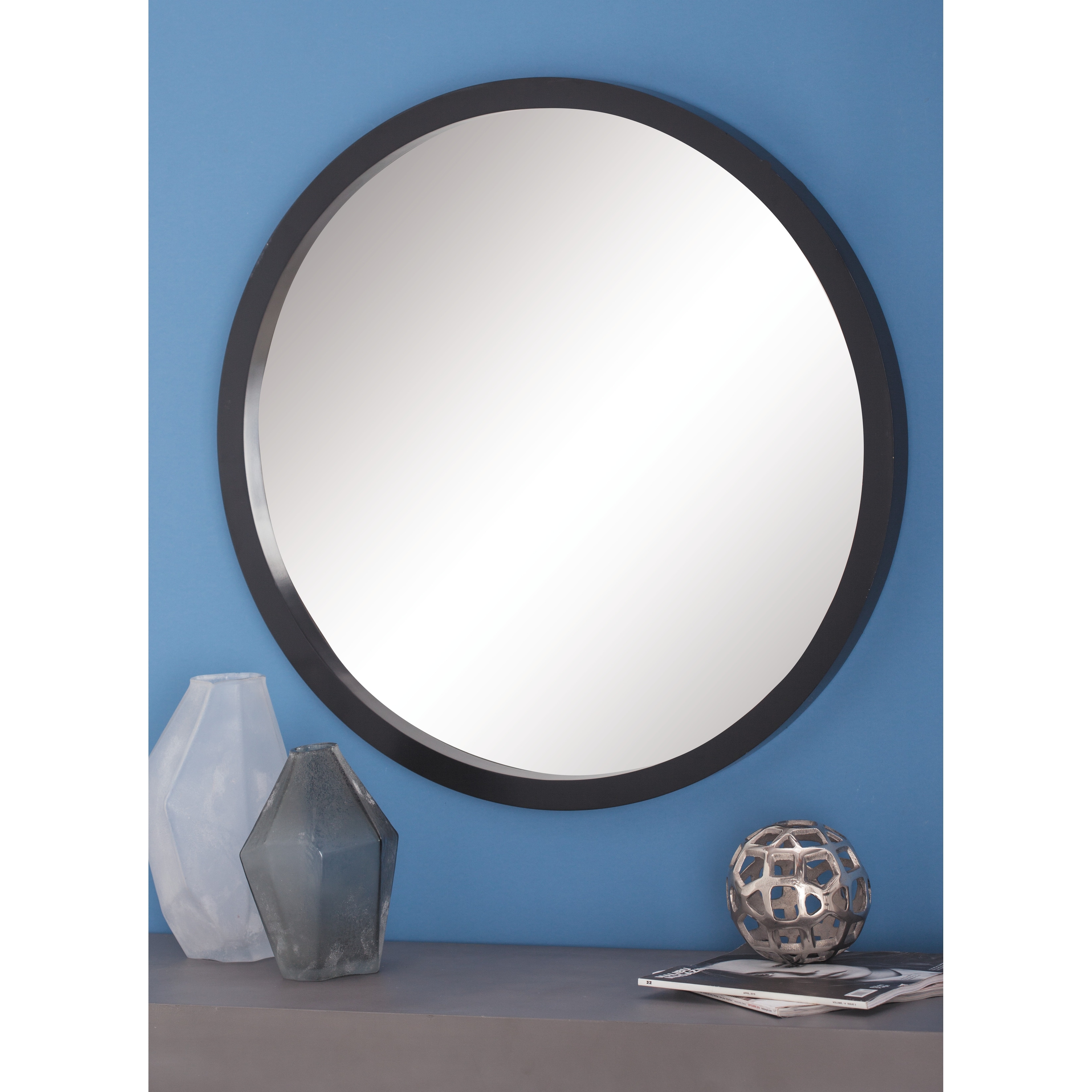 Log Mosaic Natural Wooden Round Wall Mirror - Bed Bath & Beyond - 36779993