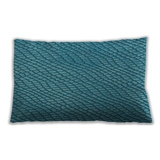 Ahgly Company Patterned Indoor-Outdoor Dark Cyan Green Lumbar Throw ...