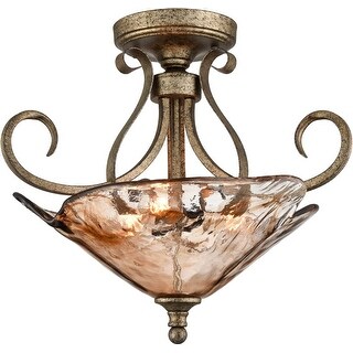 Rust semi flush mount ceiling light vintage glass ceiling lamp - Bed ...