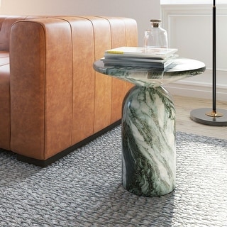 Poly & Bark Wels Resin with Marble Finish End Table - Bed Bath & Beyond ...