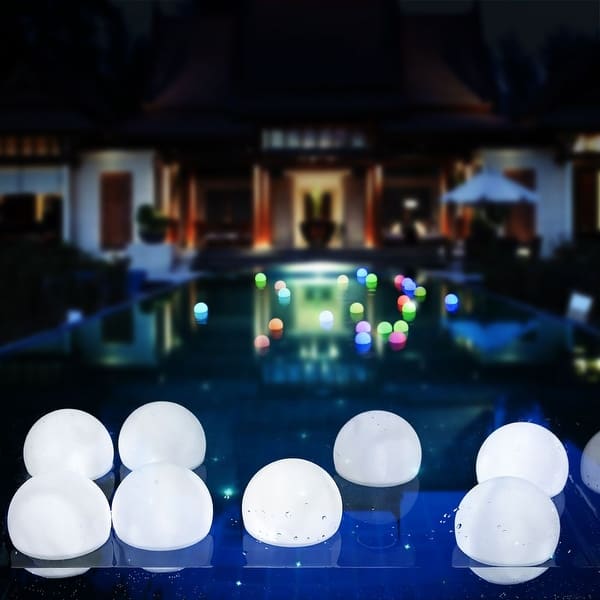 2/6/12Pcs LED Color Floating Ball Mood Light Garden for Pool Ponds and ...