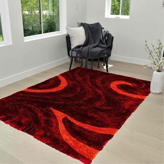 HR Burgundy, Rust, Orange Shag Rug for Living Room Decor Rug Trends ...