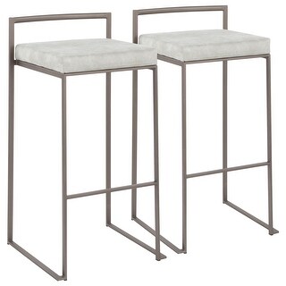 Lumisource Fuji Barstool in Antique with Light Grey - Set of 2 - 16 ...