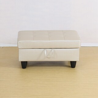 Rectangular Upholstered Ottoman With Storage And Liquid Rod - Bed Bath ...
