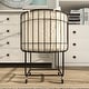 Black Metal Deep Set Wire Basket Storage Cart with Wheels and Fabric ...