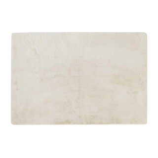 Luxe Faux Rabbit Fur Rectangular Rug 5' x 8' - Ivory - 3'6" - Bed Bath ...