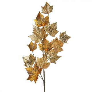 Metallic Gold Maple Leaf Spray Faux Plants And Trees - Bed Bath ...