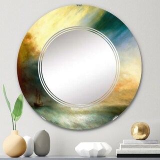 Designart 'Sailboat During Exotic Sunset IV' Printed Coastal Boat Wall ...