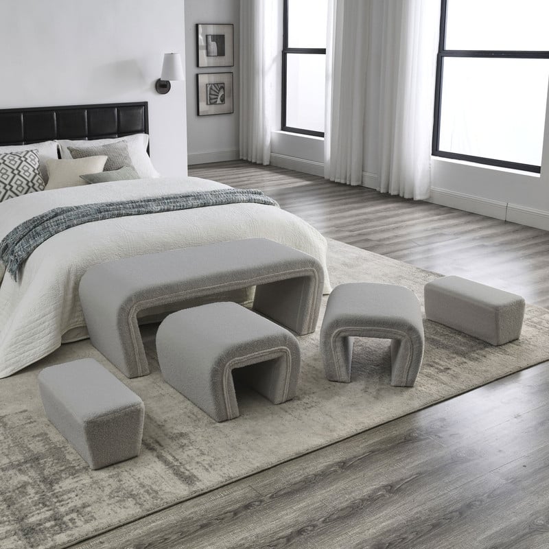 Upholstered Nesting Bench, including Four nesting benches - Overstock ...