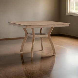 Upi 54 Inch Counter Height Table, Square, Curved Legs, Open Shelf ...