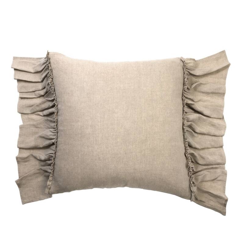 Karina Natural Brown Linen Sham - Overstock - 13990740