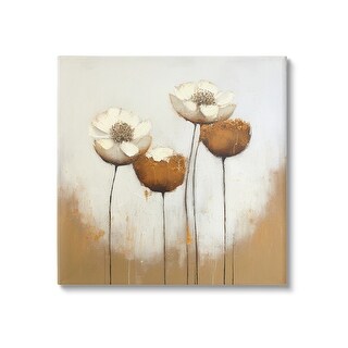 Stupell Brown & White Tulips Canvas Wall Art Design by Leah McLean ...