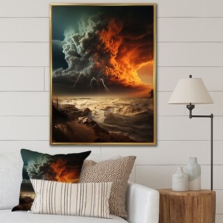 Designart "Storm Raging Vortex III" Storms Framed Canvas Prints - Bed ...