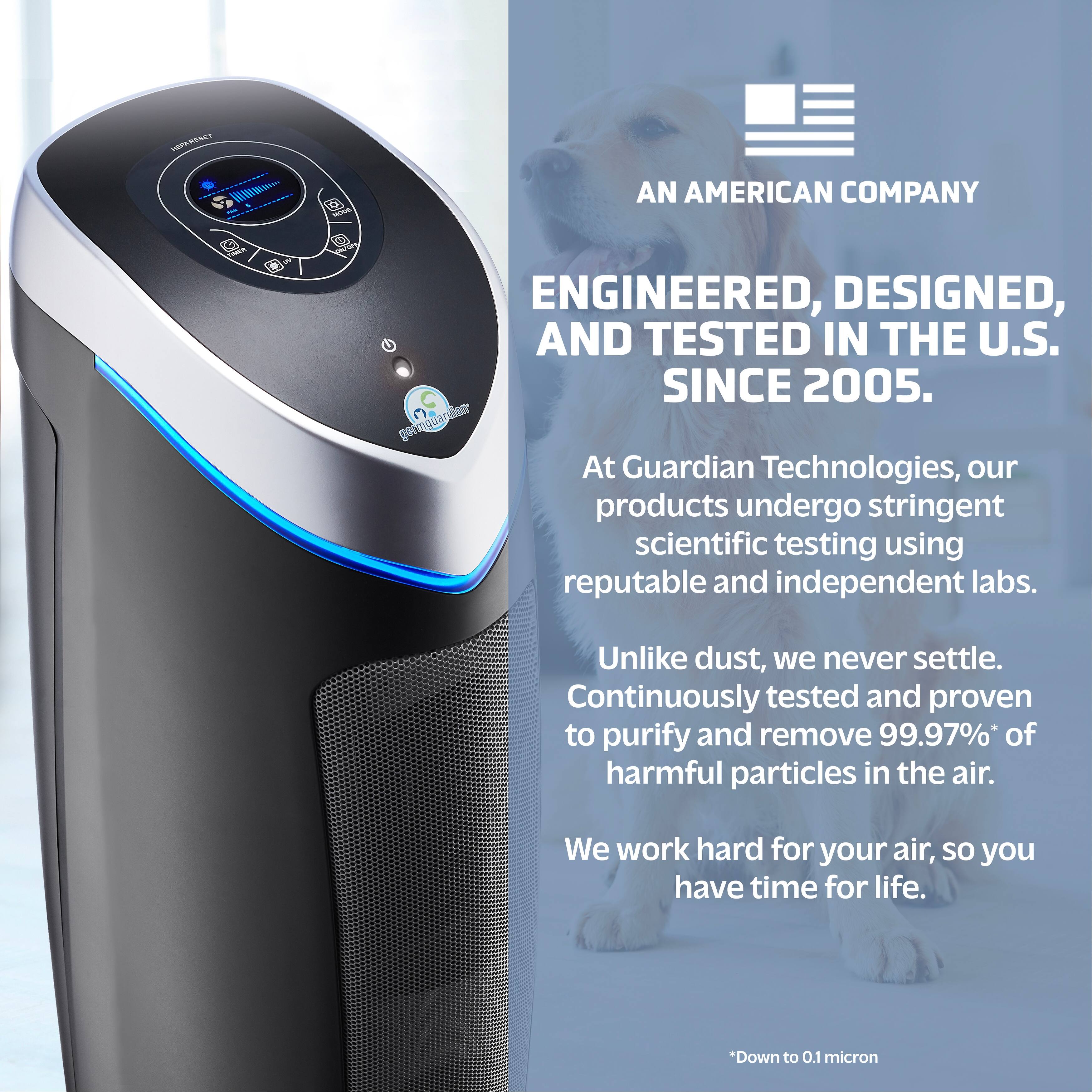 GermGuardian 28 Tower Air Purifier with True HEPA Pet Pure Filter and UV C Sanitizer AC5250PT Bed Bath Beyond 9153189