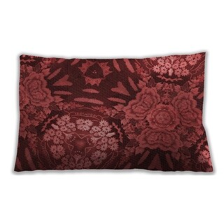 Ahgly Company Patterned Indoor-Outdoor Crimson Red Lumbar Throw Pillow ...