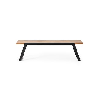 Gaylor Outdoor Acacia Wood Dining Bench by Christopher Knight Home ...