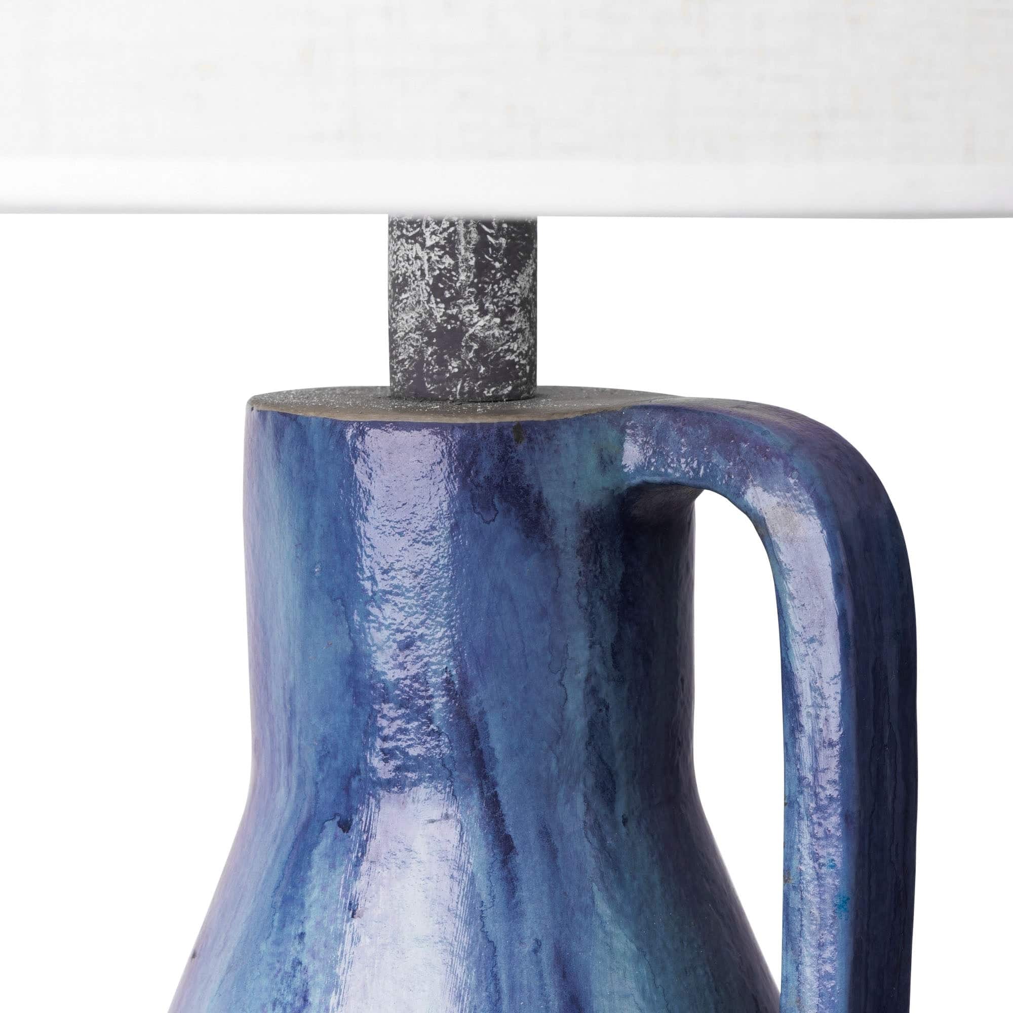 Avesta 1-Light 30.25" Tall Blue Handmade Ceramic Table Lamp - Bed Bath ...