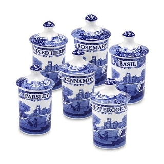Spode Set of 6 Blue Italian Spice Jars - 4 Inch - Bed Bath & Beyond ...