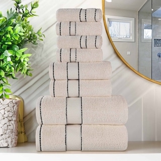 Superior Niles Cotton Ultra-Plush Absorbent 8 Piece Towel Set - Bed ...