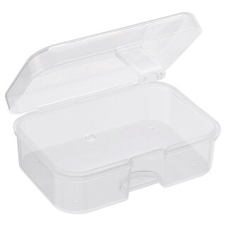 12pcs Clear Storage Container w Hinged Lid 65x45x24mm Plastic Rectangle ...