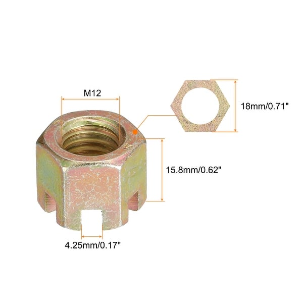 Hexagon Slotted Nut - Carbon Steel Hex Castle Nuts - Bed Bath & Beyond ...