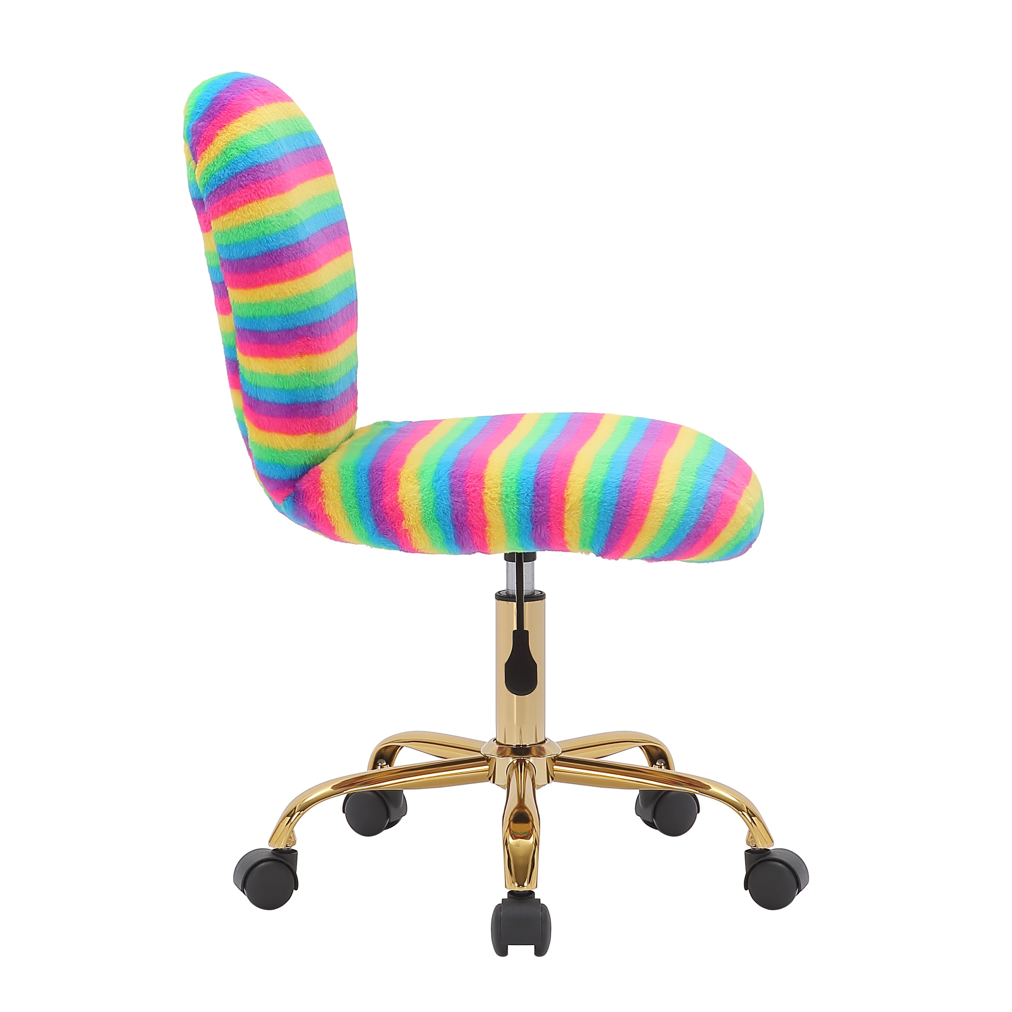Porthos Home Esme Office Chair Colorful Plush Fabric Gold Metal Legs